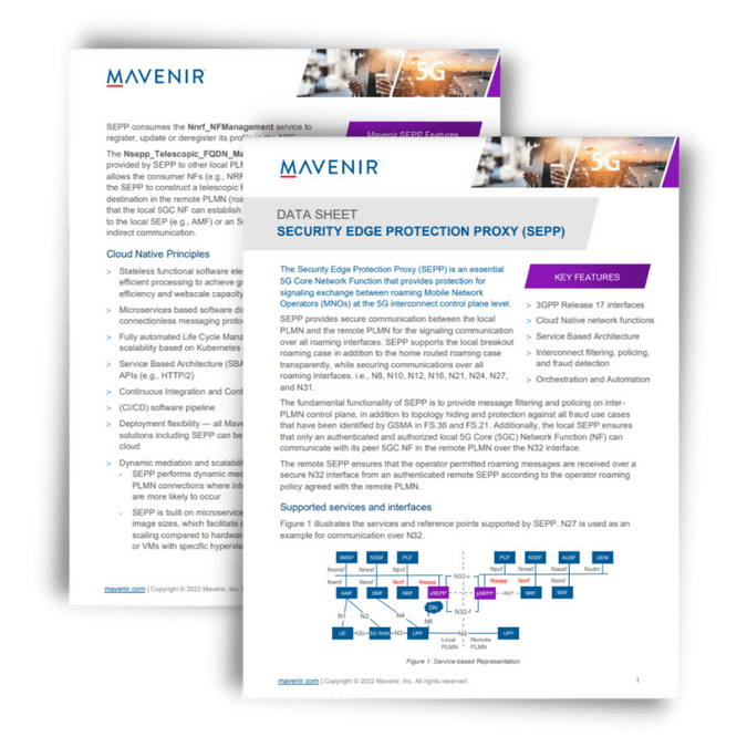 Security Edge Protection Proxy (SEPP) - Mavenir Security Edge Protection Proxy (SEPP) - Mavenir